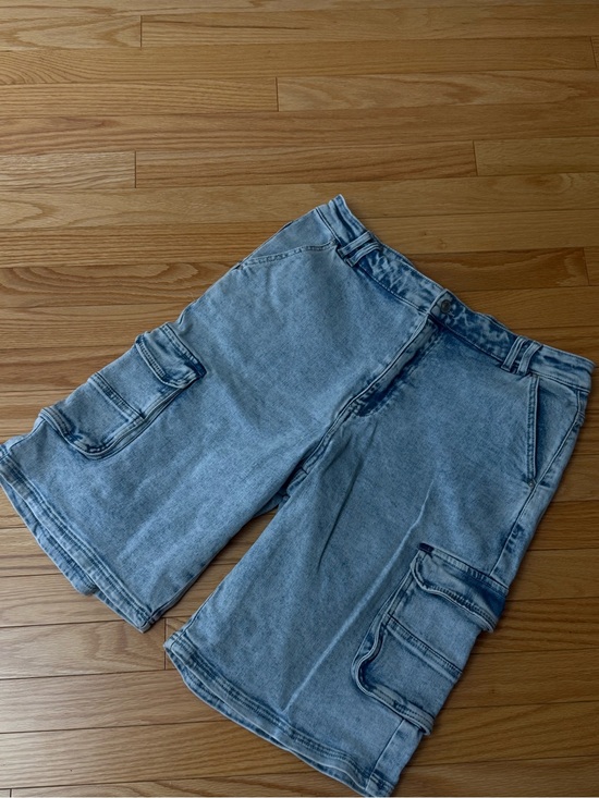 Wax Jean | Shorts | Wax Jean Light Blue Cargo Denim Bermuda Shorts ...